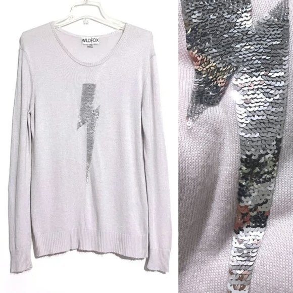 Wildfox | Sweaters | Wildfox Sequin Thunder Bolt Angorablend Sweater ...